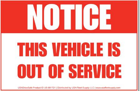 Notice Out of Service Vehicle Magnet – USADriveSafe