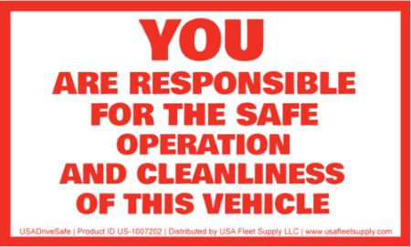 You Are Responsible For The Safe Operation Decal – USADriveSafe