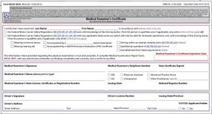 Medical Examiners Certificate – USADriveSafe